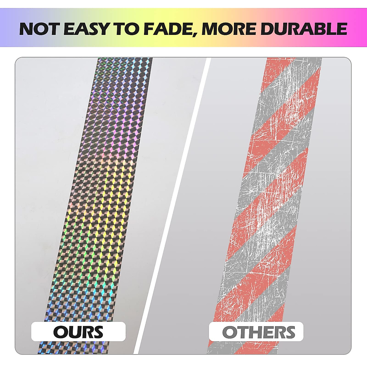 Ruolan Bird Scare Tape Ribbon(700FT) Reflective Tape Keep Birds Away Outdoor,Double Side Bird Flash Tape, Scare Geese, Pigeon, Duck, Woodpecker