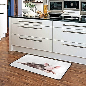 Cute Animal Pig Piggy Kitchen Floor Mat Non-Slip Soft Kitchen Area Rugs Runner Bath Rug Doormats Washable Carpet for Dinning Room Home Decorative 39" X 20"