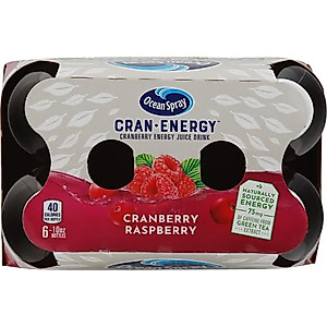 Ocean Spray, Cran-Energy Cranberry Raspberry Energy Juice Drink, 10 Fl Oz Bottles, 6 Ct