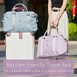 Womens travel bags, weekender carry on for women, sports Gym Bag, workout duffel bag, overnight shoulder Bag fit 15.6 inch Laptop (Large, Purple)