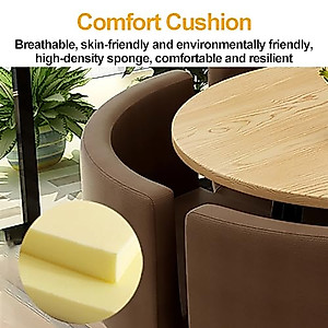 Round Dining Table And Chair Set,Round Dining Table And Upholstered Chairs For Four Person,Table Office Conference Table,Balcony Table,Office Conference 80cm,Bedroom Cafe Hotel Corridor Apartment ( Co