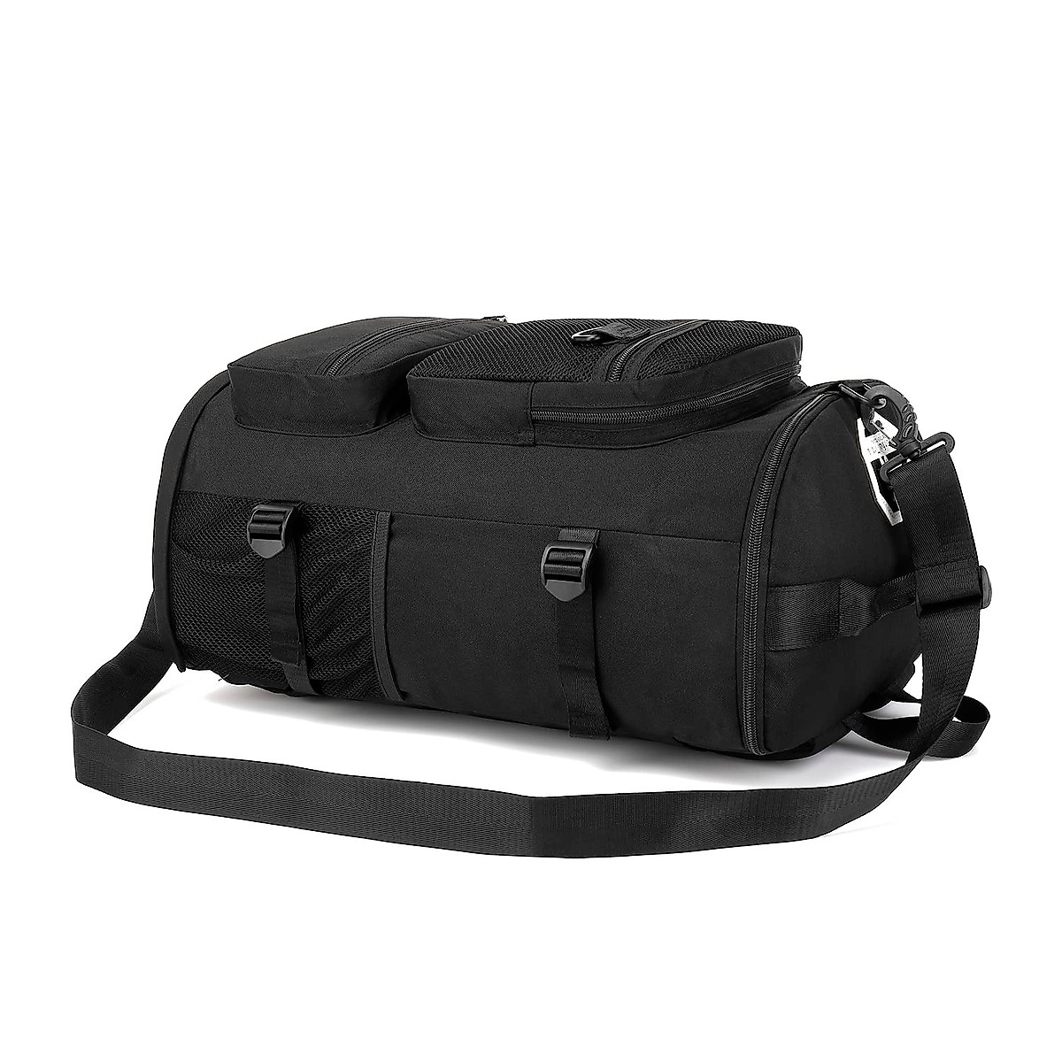 Gym Duffle Bag Backpack 4-Way Waterproof with Shoes Compartment for travel Sport Hiking laptop (Black)