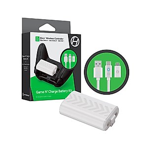 Hyperkin "Game N' Charge" Battery Kit for Xbox Wireless Controller (Xbox Series X/Xbox Series S) (White) - Xbox Series X;