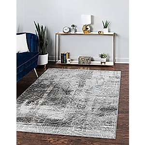 Unique Loom Sofia Collection Area Rug - Rainier (9' x 12' 2", Dark Gray/ Gray)