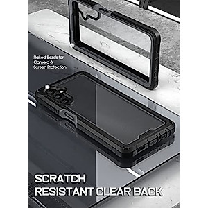 Poetic Guardian Case Compatible with Galaxy A14 5G [20FT Mil-Grade Drop Tested], Full-Body Hybrid Shockproof Protective Rugged Clear Cover Case with Built-in Screen Protector, Black/Clear