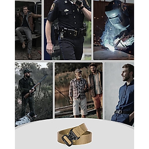 FAIRWIN 1.5 Tactical Belt Reinforced EDC Belts for Men Military Tactical Belts for Men with Heavy Duty Quick Release Buckle