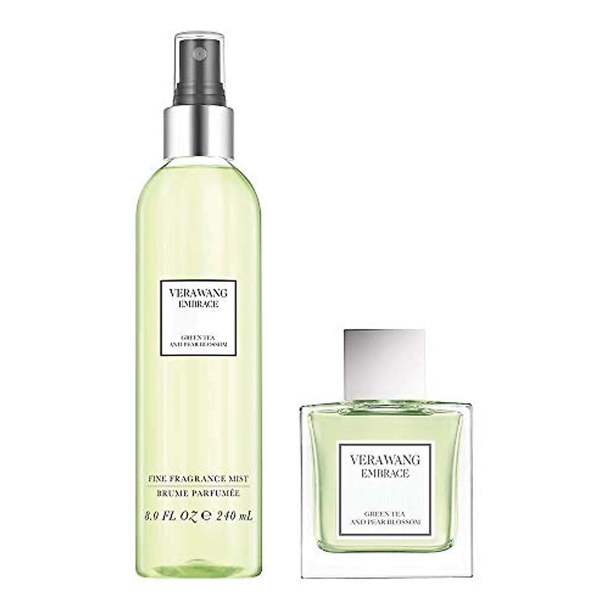 Vera Wang Embrace Green Tea + Pear Blossom Body Mist + Eau de Parfum Gift Set, Notes of Earthiness, Peony, and Sandalwood, Women's Fragrance, Long Lasting, Everyday Fragrance