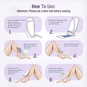 Roll On Wax, Waxing Kit Roll On, Roll On Wax Kit, Waxing kit for Women Hair Removal, Beth lee Soft Lavender Wax Roller Cartridge Refill & 100 pcs Wax Strips Wax Kit for Roll On Wax Warmer Suitable for Arms,Legs