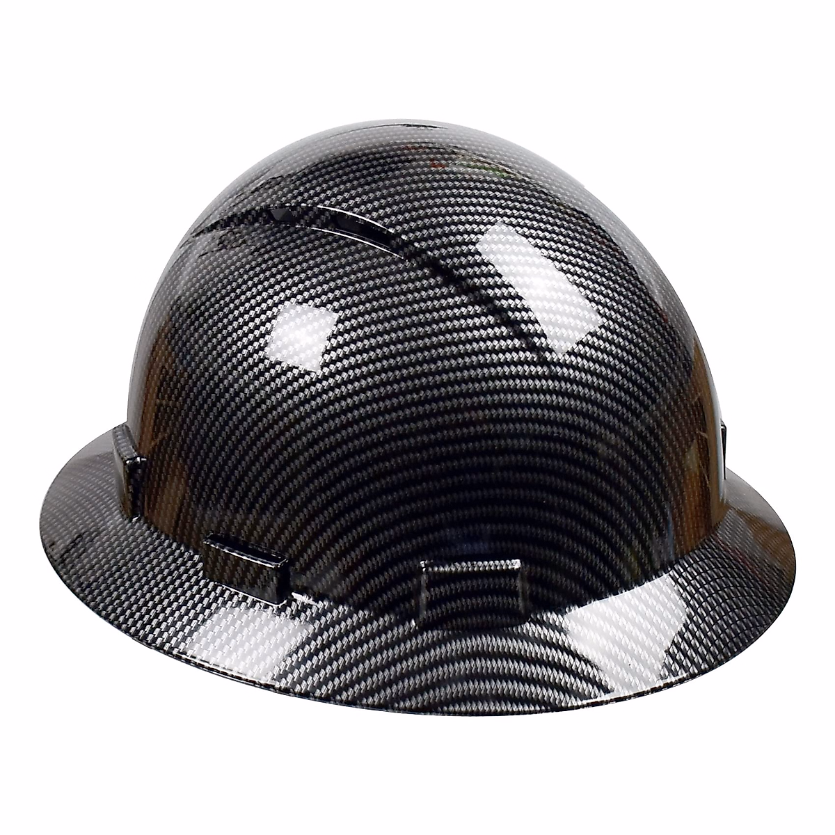 Full Brim Hard Hat with Fas-trac Suspension (Black & Silver)