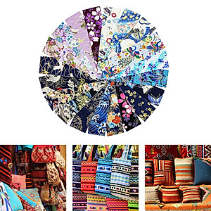 Fancyes 20 Pieces Quilting Fabric Japanese Styles Handwork Pattern Printing Fashion Jelly Roll Strips Thickened Cotton for Sewing DIY, B