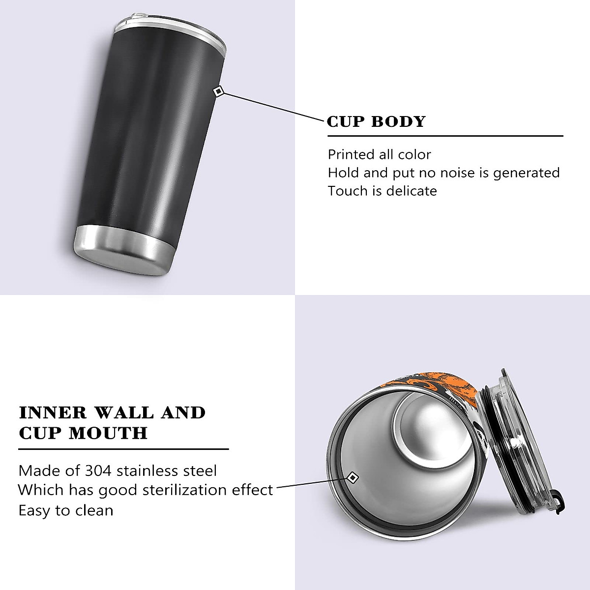 Yasala Halloween Tumbler Spooky Ghost Pumpkin Insulated Coffee Cup Back to School Beverage Container Office Travel Mug with Straw and Lid 20oz Holiday Gift