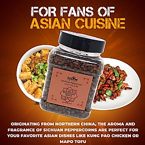 Fusion Select Premium Szechuan Peppercorn - Authentic Sichuan Whole Peppercorns for Chinese Cuisine, Mapo Tofu, Kung Pao Chicken - Spice Seasoning with Tasty Lemon Twist - Double Flip Lid Jar - 6oz