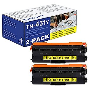 INDI 2-Pack Yellow TN431Y TN-431Y Toner Cartridge Compatible TN431 TN-431 Replacement for Brother DCP-L8410CDW MFC-L8900CDW L9570CDWT L8610CDW HL-L8360CDW L9310CDWT L9310CDW L9310CDWTT Printer.
