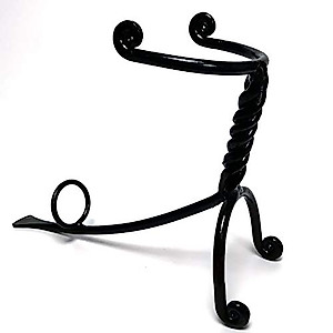 Mythrojan Hand Forged Drinking Ale Horn Rack Twisted Iron Ale Mead Horn Stand Medieval & Viking