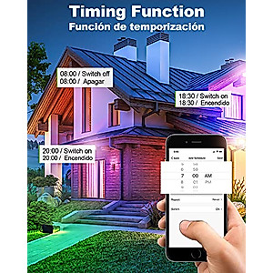 RGB Flood Light Outdoor, 20W Smart WiFi Flood Light Work with Alexa, Color Changing RGBCW Party Stage Uplight Wall Washer Landscape Deco Light for Patio Tree Garden Christmas (US 3-Plug, 2 Pack)