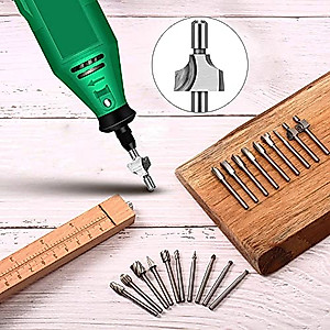 Wood Carving Bits Engraving Router Bit, 20pcs HSS Different Rotary Burr Set with 1/8"(3mm) Shank for Rotary Tools for DIY Woodworking, Carving, Drilling, Engraving, Trimming