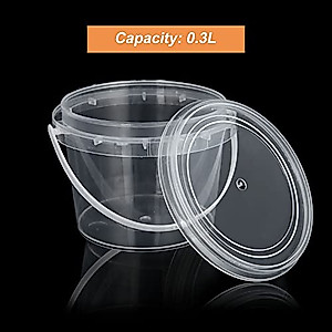 FVIEXE 50PCS Slime Containers with Lids 10oz, Plastic Clear Slime Storage Containers with Lids and Handles Small Toy Storage Case for DIY Slime Making Food Beauty Products