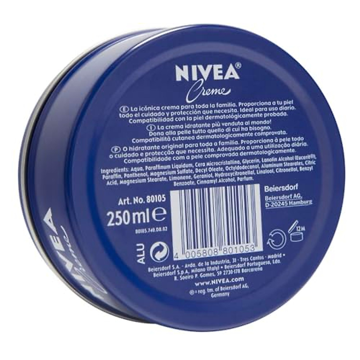 Genuine Authentic German Nivea Cream Metal Tin 250ml (2 pack)
