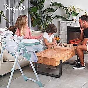 Bergbela Flodable High Chair with Feeding Tray and Cushion Clean and Safe for Babies&Toddlers Sitting Dining, Green