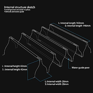 Double Sides Fishing Box, Clear Fishing Tackle Box, Lure Storage Box, PVC Lure Box Fishing Tool, Hook Case Bait Accessories(14grids)