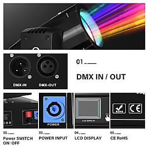 Topteng 𝟐𝟑𝟎𝐖 𝐌𝐨𝐯𝐢𝐧𝐠 𝐇𝐞𝐚𝐝 𝐒𝐭𝐚𝐠𝐞 𝐋𝐢𝐠𝐡𝐭, DJ Lights Beam 230 Stage Lights Spotlight 230W 7R Zoom Moving Head Beam Sharpy Light 8 Prism Strobe DMX 16Ch for Party Stage