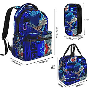 Uutvmp Anime Backpack 3pc Set cool Travel Backpack Fashion Cartoon laptop backpack Unisex