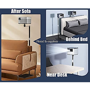 2-Be-Best Projector Stand Projector Floor Stand Mount Adjustable Height 16-50 Inch Projector Mount Universal Projector Stand Behind Sofa Bed 360° Rotation Compatible with XGIMI AuKing Anker TMY