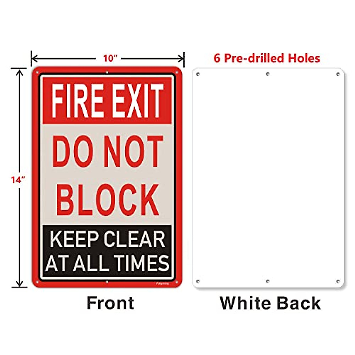 2 Pack Fire Exit Do Not Block Door Keep Clear at All Times Signs 14x10 Inches Fire Exit Safety Sign Do Not Block Sign Metal Reflective Sturdy Rust Aluminum Weatherproof Durable Easy to Install