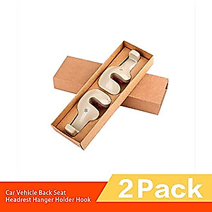 VARGTR 2 Pack Car Vehicle Back Seat Headrest Hanger Holder Hook,New Styles Car Hooks,Universal Purse Holder Car Seat Back Storage Organizer Hanger Hook,car headrest Hook (Beige)