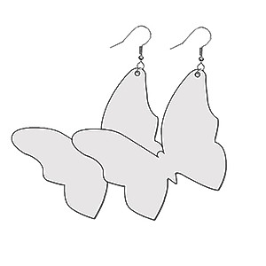 144 pcs Sublimation Earring Blanks Bulk MDF Animals Double-Sided Printing Halloween Christmas Sublimation Earring Blanks with Earring Hooks and Jump Rings (Butterfly)