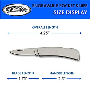 Rite Edge 2.5” Small Flat Engravable Silver Folding EDC Gift Lock Back Pocket Knife