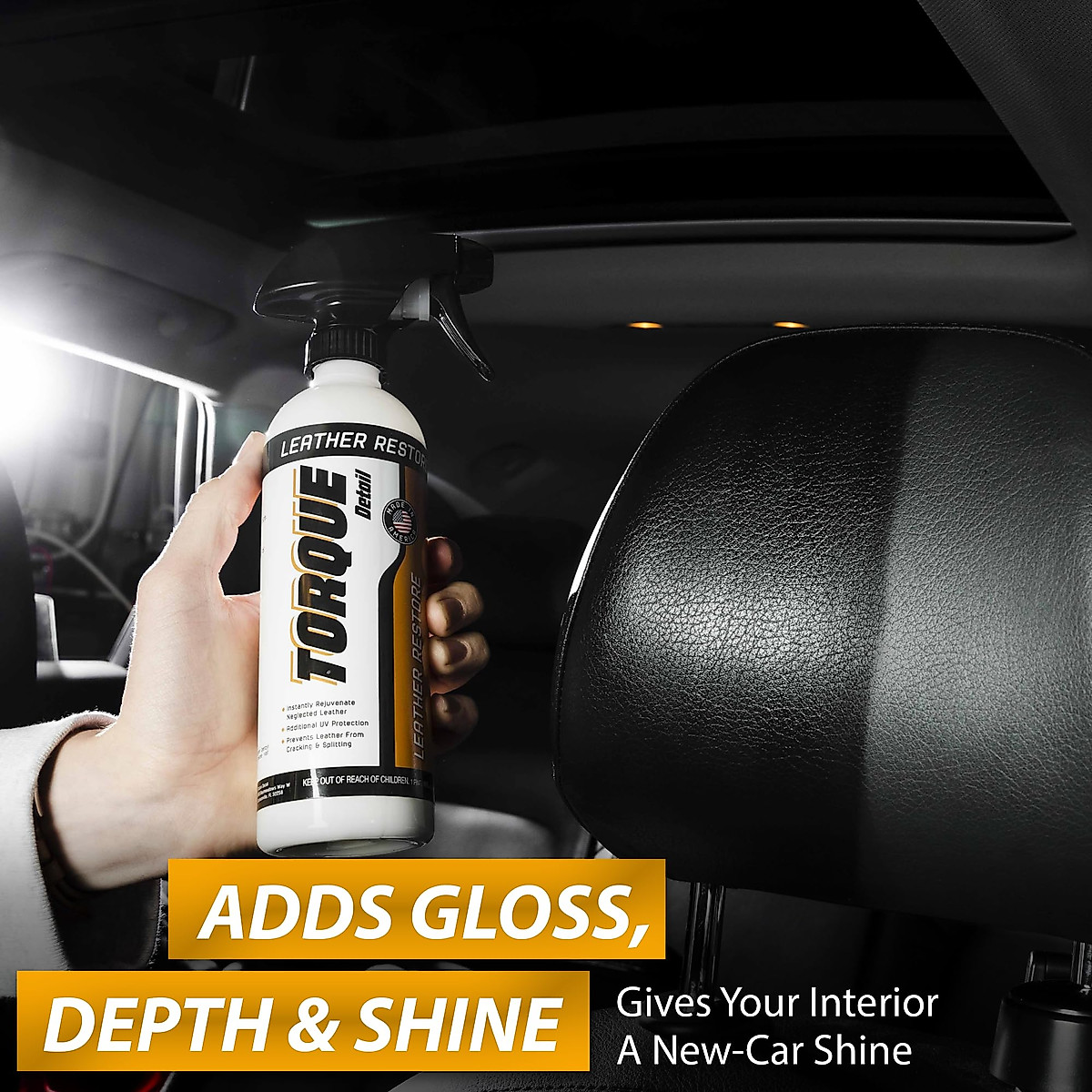 Torque Detail Leather Restore Ceramic Conditioner 16oz - Nourish, Revive + Protect Leather - Leather Conditioner Cleaner & Protectant