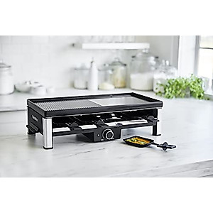 GreenPan Electrics Healthy Ceramic Nonstick, 3-in-1 Reversible Grill, Griddle & Raclette, PFAS-Free, Serves up to 8 People for Parties &Family Fun, Pancake Plate, 8 Mini Square Nonstick Pans& Spatulas