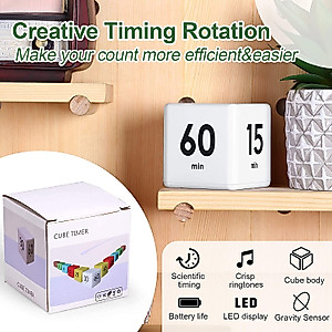 Cube Timer, Gravity Sensor Flip Timer Kitchen Timer Child Timer Exercise Timer 15 20 30 60 Minutes Workout Timer and Game Timer for Time Management