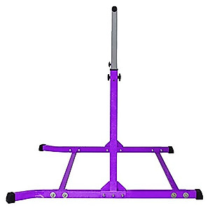 Pro-Gymnastics Gymnastics Kip Bar Horizontal Bar Professional Junior Gymnastic Training High Bar Asymmetric Bar 13 Level Height Adjustable Expandable 3 to 5 FT Cushioned Bar & Curved Legs (Purple)