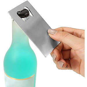 TOPTIE Custom 2 PCS Credit Card Bottle Opener, Laser Engrave Stainless Steel Beer Openers, Fits in Wallet