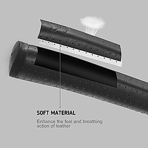 SHABIER Light Weight Breathable Leather Golf Putter Grip Pure Handmade Soft Leather Golf Grips (Black)