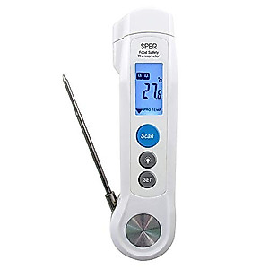 Sper 800115 - Compact IR Food Safety Thermometer - Measures Internal and Surface Temperatures