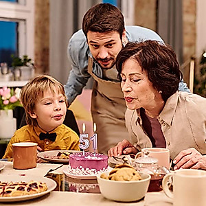 15th & 51st Birthday Candles Cake Numeral Candles Happy Birthday Cake Candles Topper Decoration for Birthday Wedding Anniversary Celebration Supplies (Rose Gold)