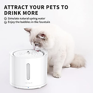 PETKIT EVERSWEET Solo 2 Wireless Pump Dog Cat Water Fountain,App Control,Ultra Quiet Dog Cat Water Fountain with Wireless Pump,3 Working Modes,Visualization Window, Cat Dog Water Dispenser-2L