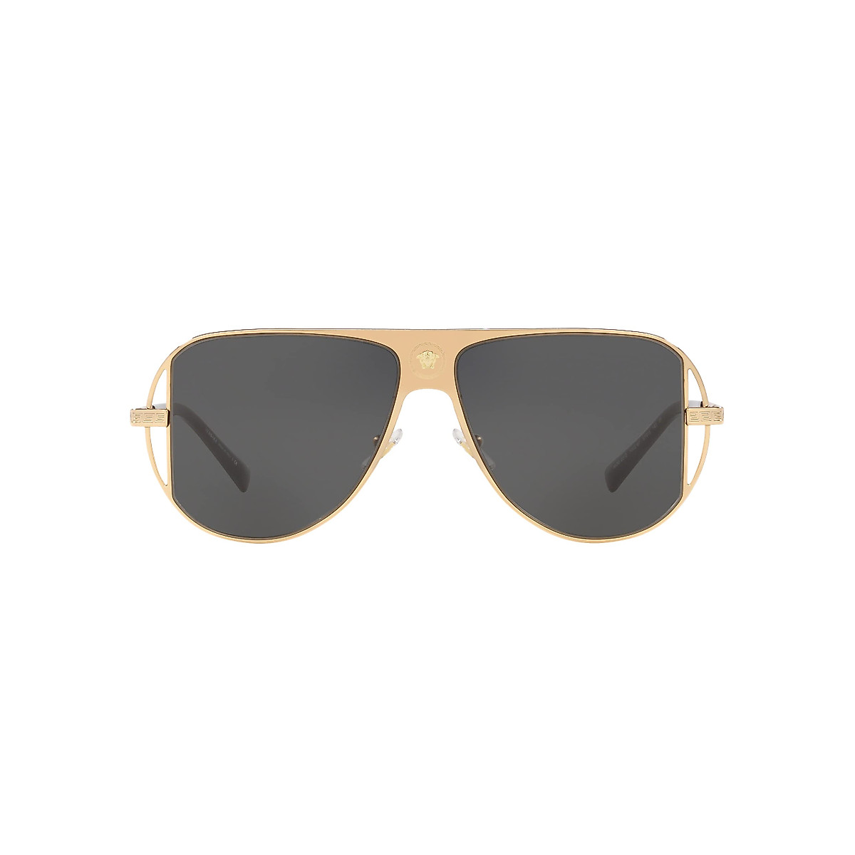 Versace Man Sunglasses Gold Frame, Brown Mirror Gold Lenses, 57MM