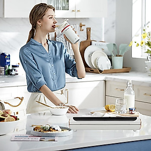 【1s Sealing】Uluck Food Saver Vacuum Sealer Machine ，80Kpa Automatic Food Sealers Vacuum Packing Machine, 4 in 1 Vacuum/Single Sealing & Dry/Fluffy Vacuum Sealer Machine with 10 Seal Bags