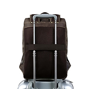 Taertii Vintage Full Grain Genuine Leather Backpack for Men, 16" Laptop School Travel Business Overnight Bag Rucksack Daypack 22L