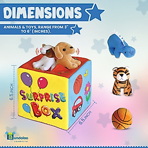 Bundaloo Surprise Box with 8 Plush Toys - Soft Sensory Playset of Stuffed Animals with Sounds for Babies & Toddlers