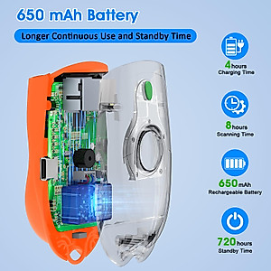 Symcode Bluetooth Barcode Scanner Mini 1D Small Portable Barcode Scanner 3-in-1 Bluetooth & 2.4G Wireless & USB Wired Barcode Scanner with Android,iOS,Computers,Windows