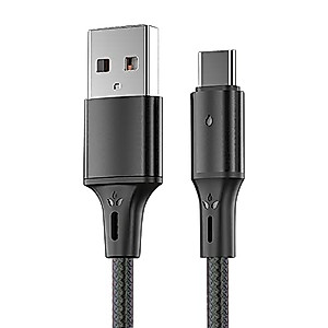 BGNTBUK Type C to Type C Cable 3A Super Fast Charge Braided Alloy LED Front Light Data Cable Suitable for Type C Charging Cable Usb3 Extension Cable 25 Ft