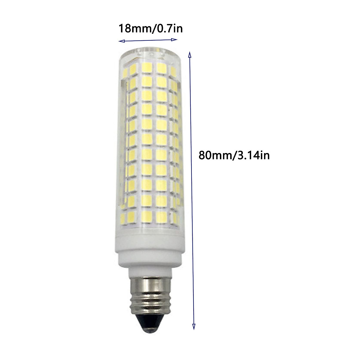 Lxcom Lighting E11 LED Corn Bulb Natural White 4000K 15W Dimmable Ceramic LED Light Bulbs 120W Equivalent 136 LEDs 2835 SMD 1500LM T3/T4 JD E11 Mini Base for Home Lighting, 2 Pack