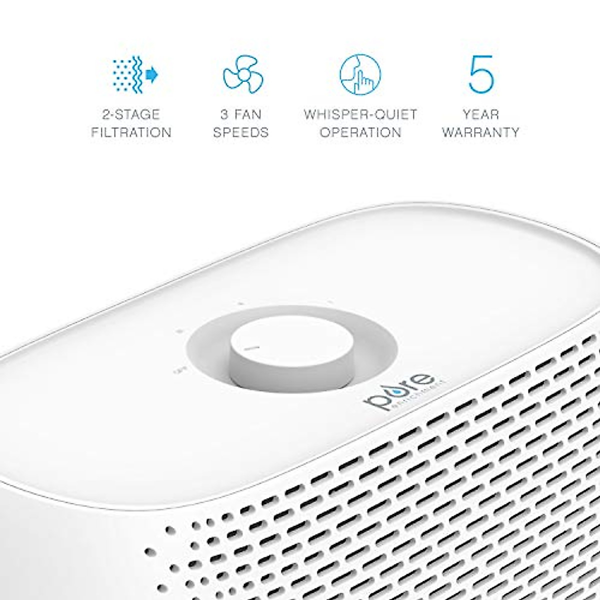 Pure Enrichment® PureZone™ Breeze Tabletop 2-in-1 Air Purifier - True HEPA Filter Cleans Air, Helps Alleviate Allergies, Removes Pet Hair, & Smoke - Ideal for Home, Bedroom, & Office Desktop Surfaces