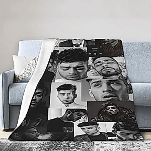 MIHOOD Zayn Malik Collage Blanket (3 Sizes), Warm, Lightweight & Cozy, Super Soft & Comfy Flannel Blanket, Fleece Blanket, Microfiber Anti-Pilling Plush Blanket for Couch, Bed, Sofa, 80"x60"