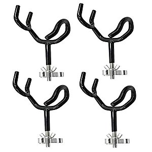 4PCS Sure Grip Steel 20 Degree Angle Rod Holder with Mounting Base Fishing Rod Holder for Boat, Ship, Yacht and More for Fishing Lovers